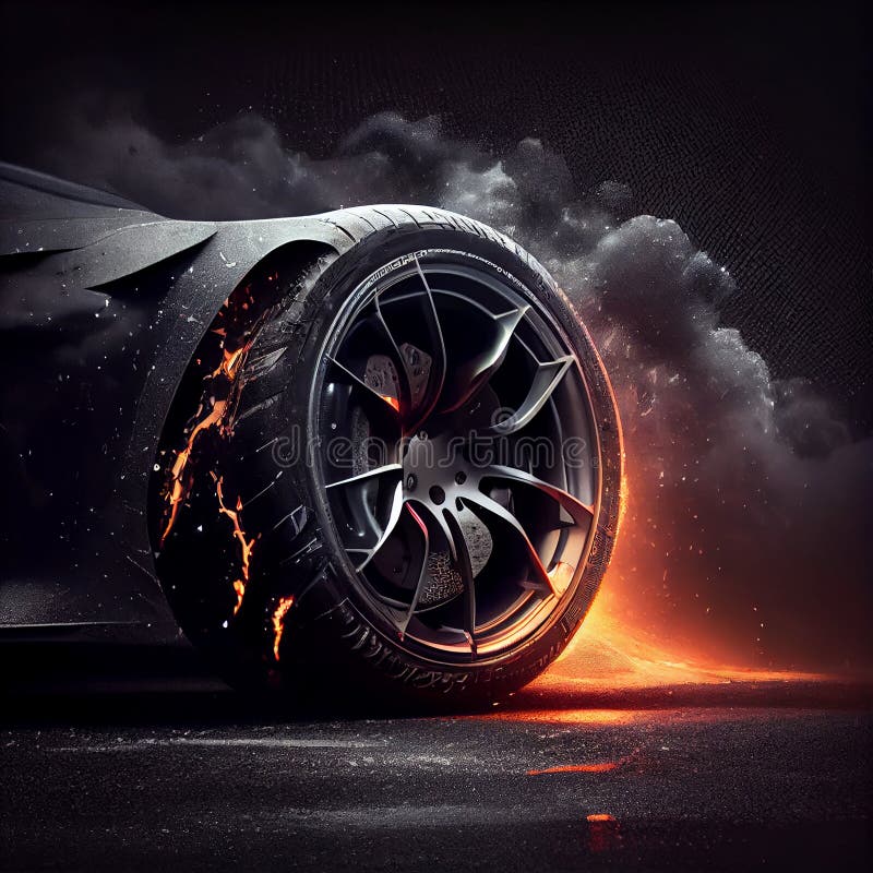 Performance Tires with Smoke Stock Illustration - Illustration of drive ...