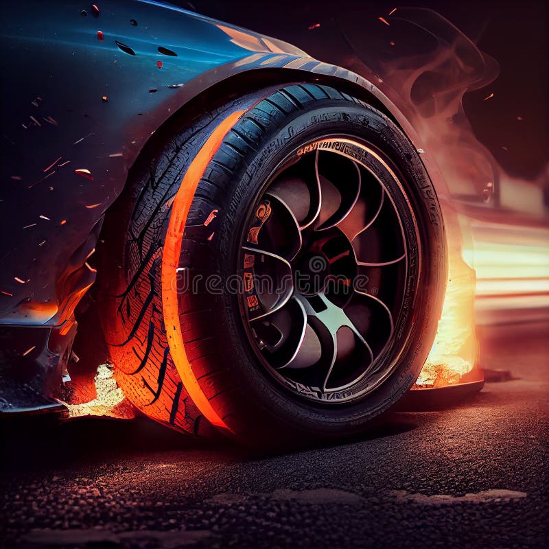 Performance Tires with Smoke Stock Illustration - Illustration of ...