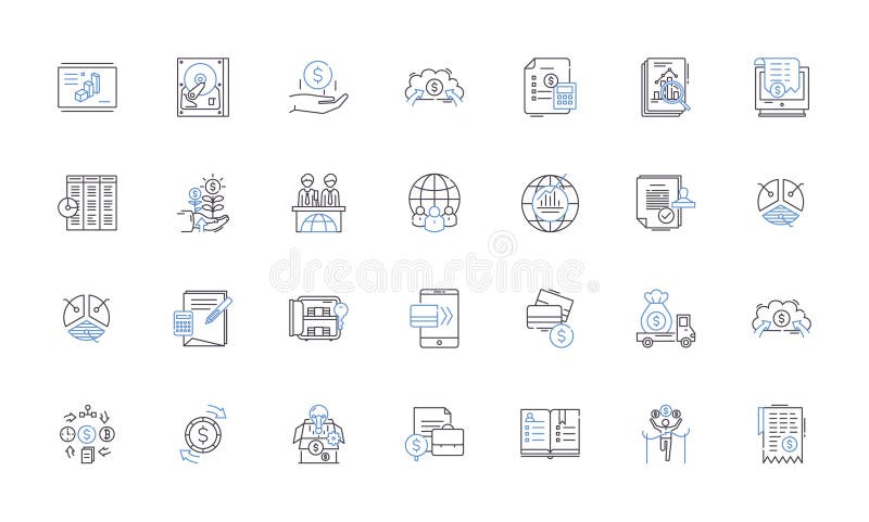 Performance Tracking Line Icons Collection. Metrics, Analytics ...