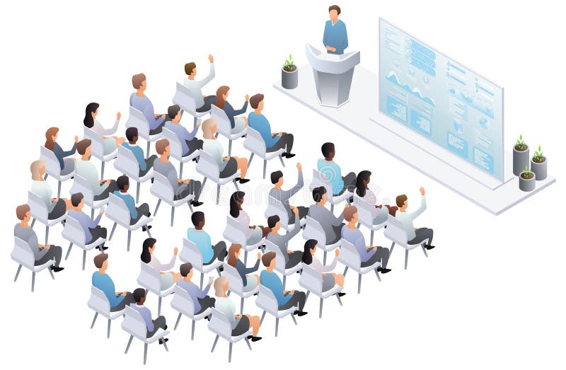 Performance Trebune, Speech. Teamwork Set with Business Presentation ...