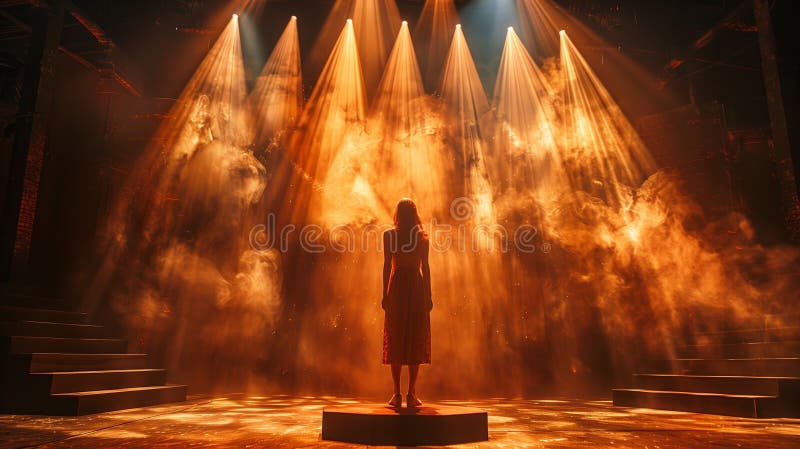 Performance Under Dramatic Lighting with a Solo Dancer on Stage in a ...