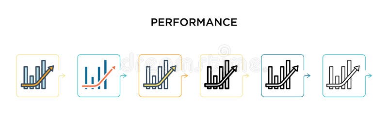 Performance Vector Icon in 6 Different Modern Styles. Black, Two ...