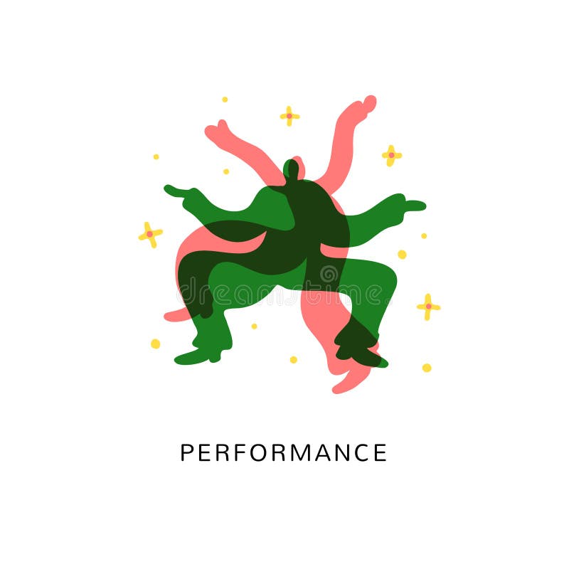 Performance Vector Illustration. Abstract Performers are Dansing and ...
