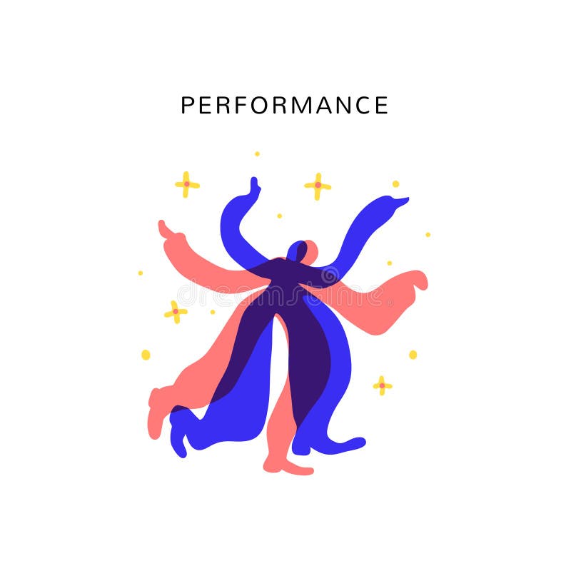 Performance Vector Illustration. Abstract Performers are Dansing and ...