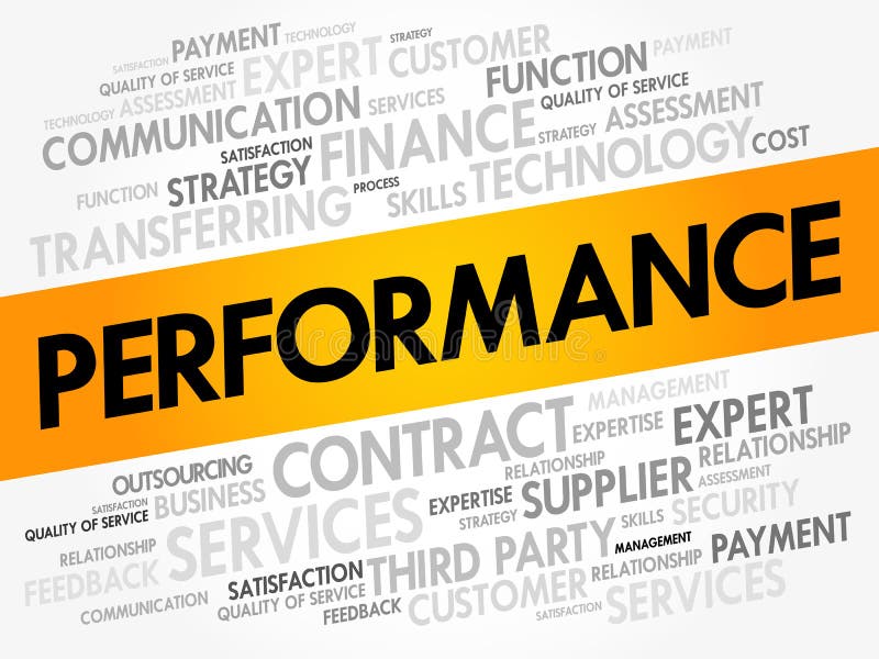 PERFORMANCE word cloud stock illustration. Illustration of hand - 202214890