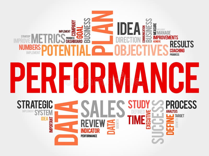 Performance Word Block on White Stock Image - Image of output ...
