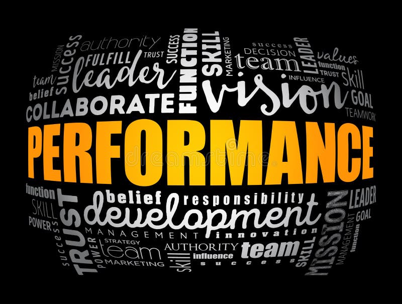 Performance Word Cloud Collage, Business Concept Stock Illustration ...