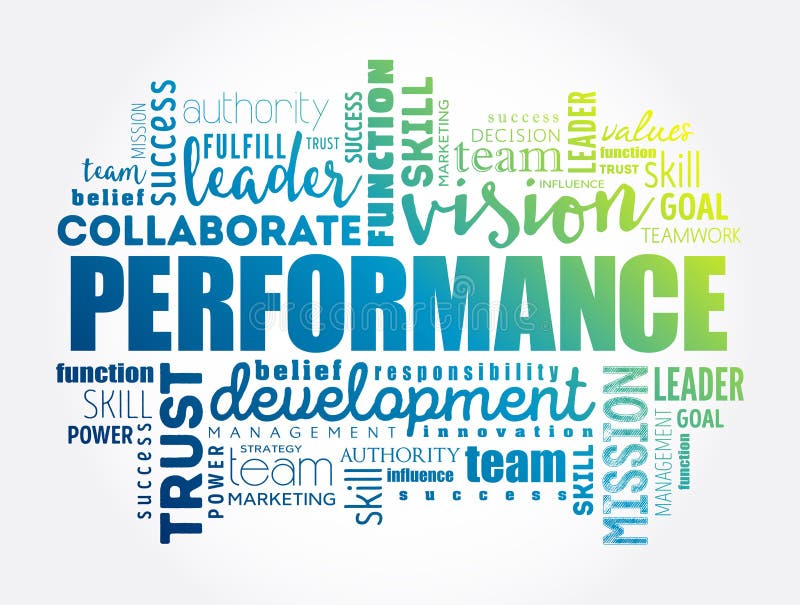 Performance Word Cloud Collage, Business Concept Background Stock ...