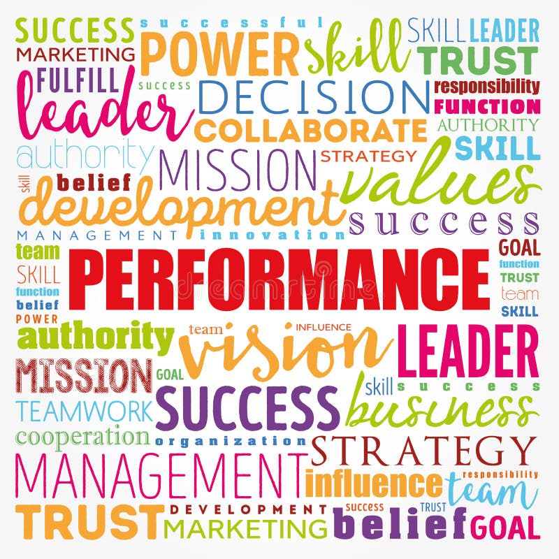 Performance Word Cloud Collage, Business Concept Background Stock ...