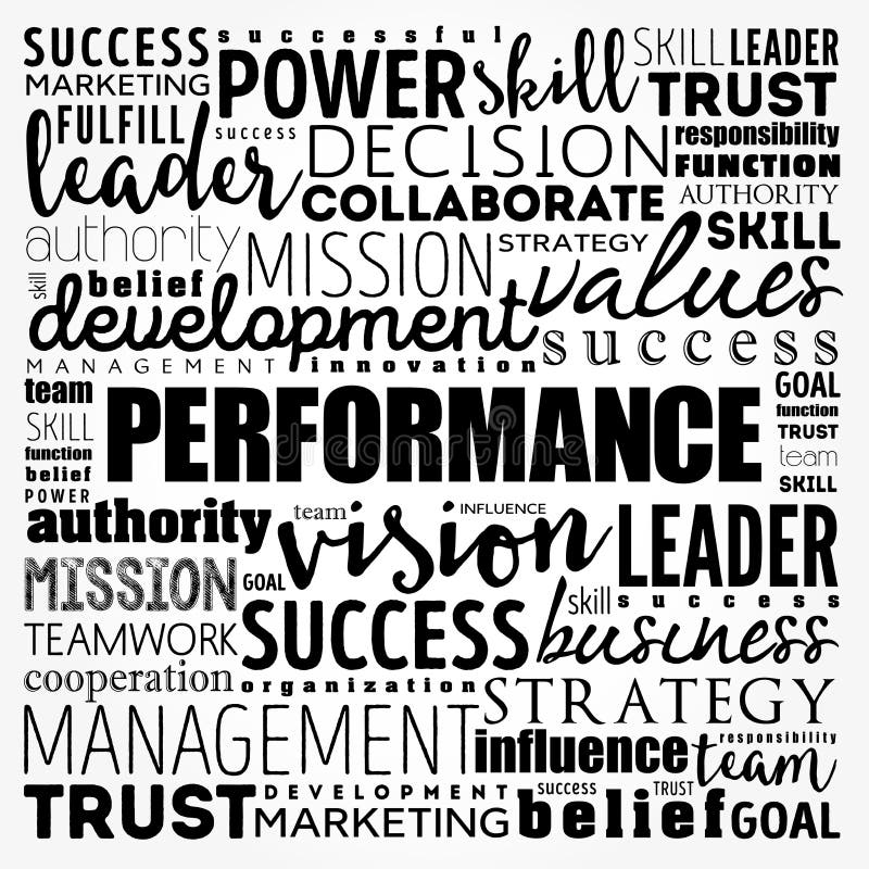 Performance Word Cloud Collage, Business Concept Background Stock ...