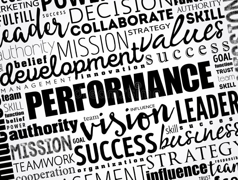 Performance Word Cloud Collage, Business Concept Background Stock ...
