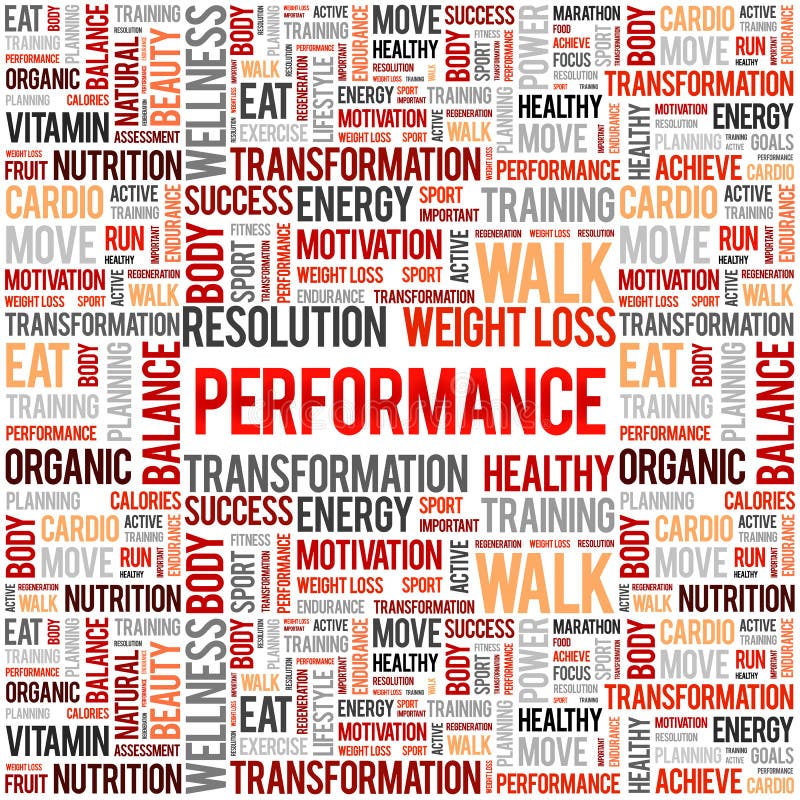 Performance Word Cloud Collage Stock Illustration Illustration Of