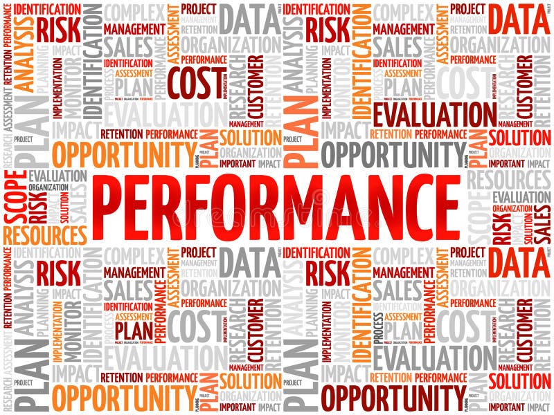Performance Word Cloud Collage, Business Concept Background Stock ...