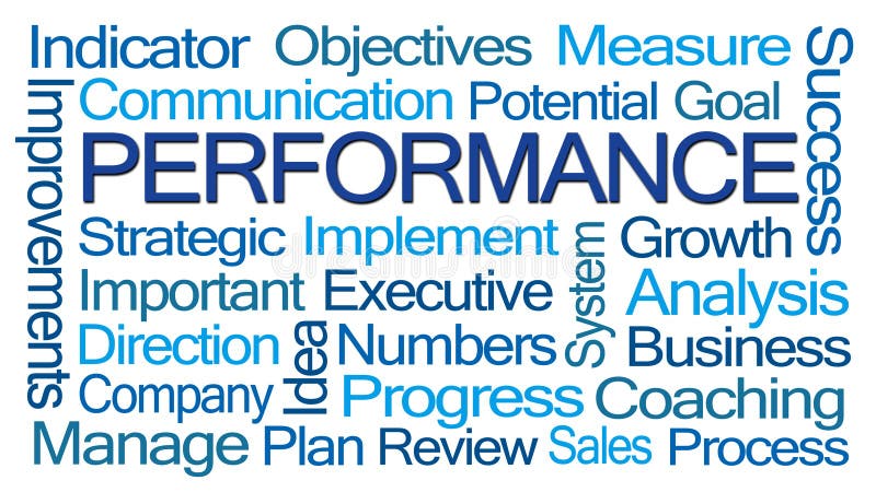 Performance word cloud stock illustration. Illustration of typography ...