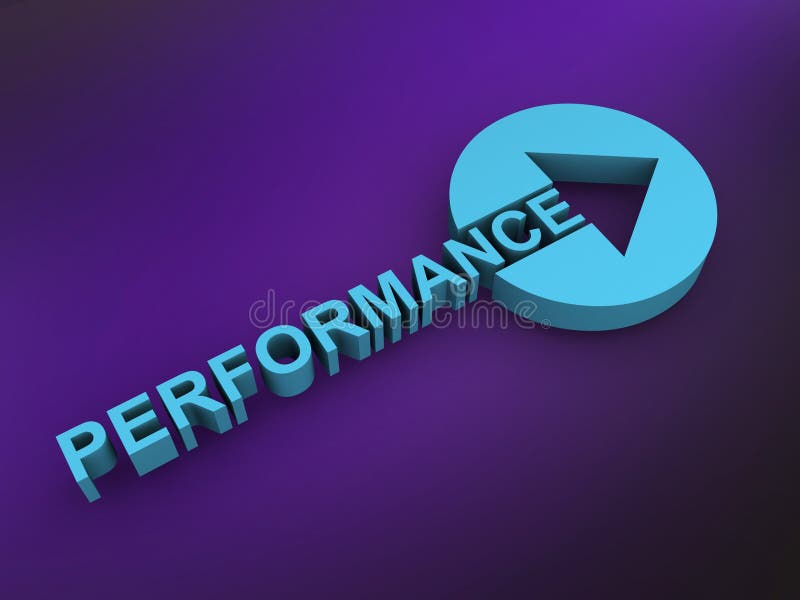 Performance word on purple stock illustration. Illustration of ...