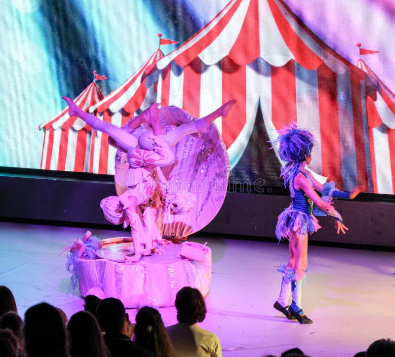 Complex acrobatic figures. editorial photography. Image of stage ...