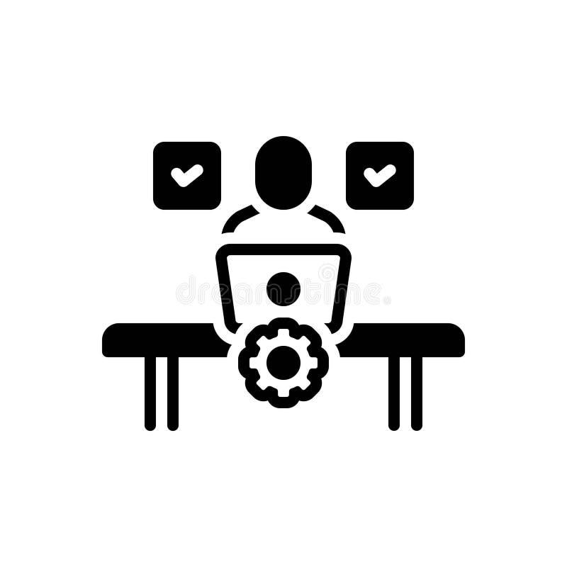 Black Solid Icon for Performances, Work and Job Stock Vector ...