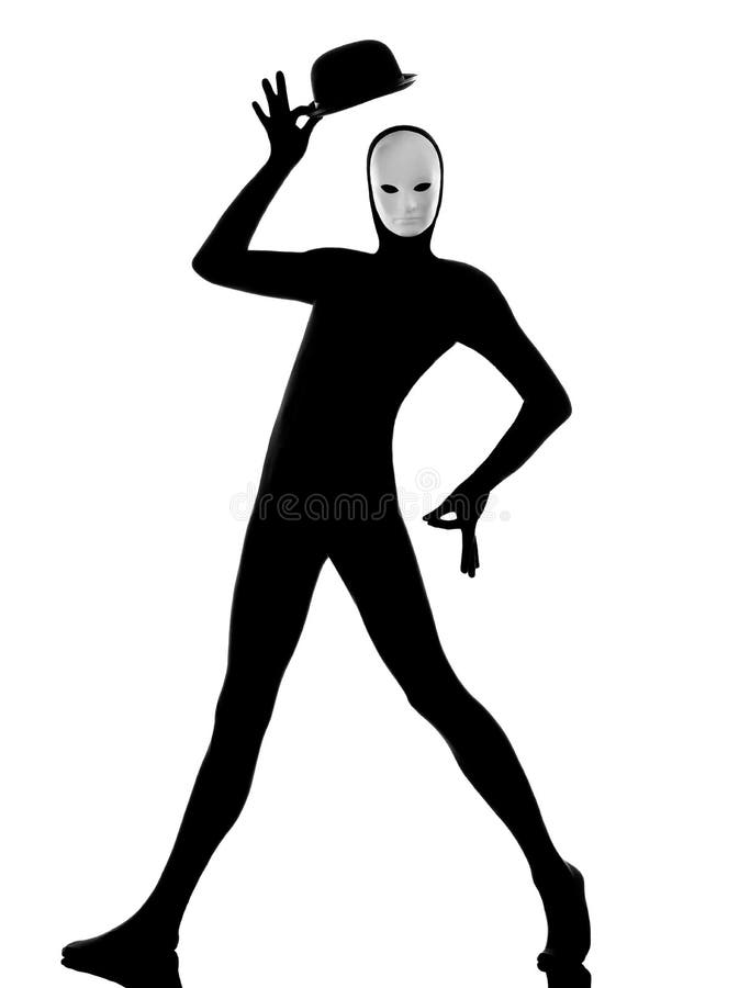 Performer Mime with Mask Happy Saluting Stock Photo - Image of isolated ...