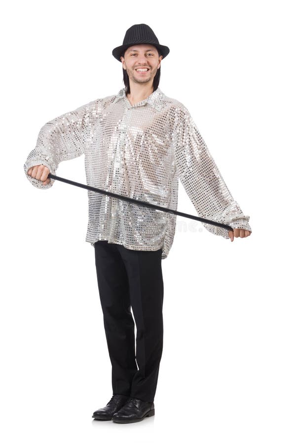 The Performer in Shiny Costume Isolated on White Stock Image - Image of ...