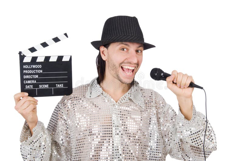 The Performer in Shiny Costume Isolated on White Stock Photo - Image of ...