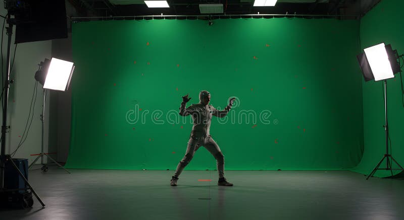Astronaut in Zero-gravity Simulation with Green Screen for Visual ...