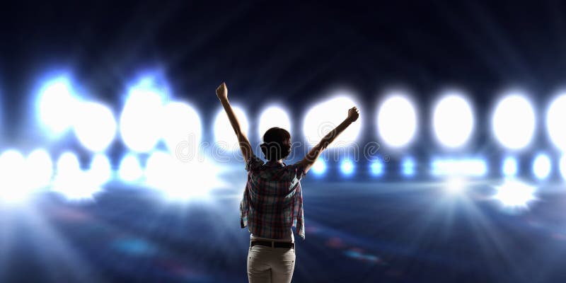 Performer on stage stock image. Image of girl, back, show - 59745107