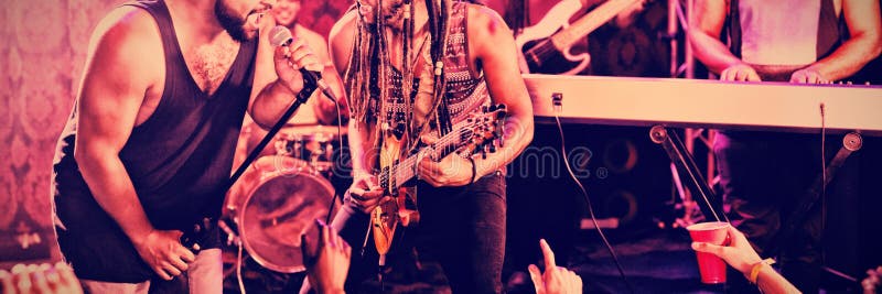 Performers Singing at Nightclub Stock Image - Image of leisure, male ...