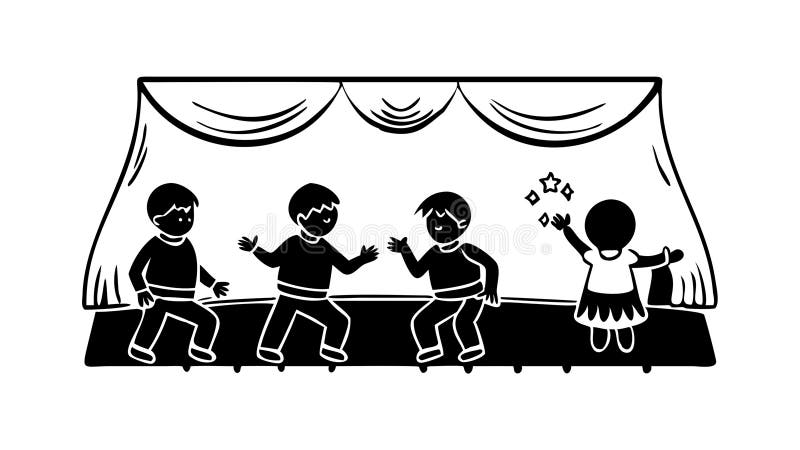 Performers on Stage Vector Silhouette, Live Entertainment, Vector ...