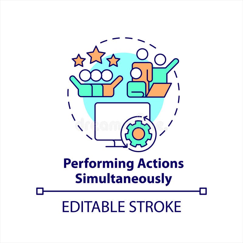 Performing Actions Simultaneously Concept Icon Stock Vector ...