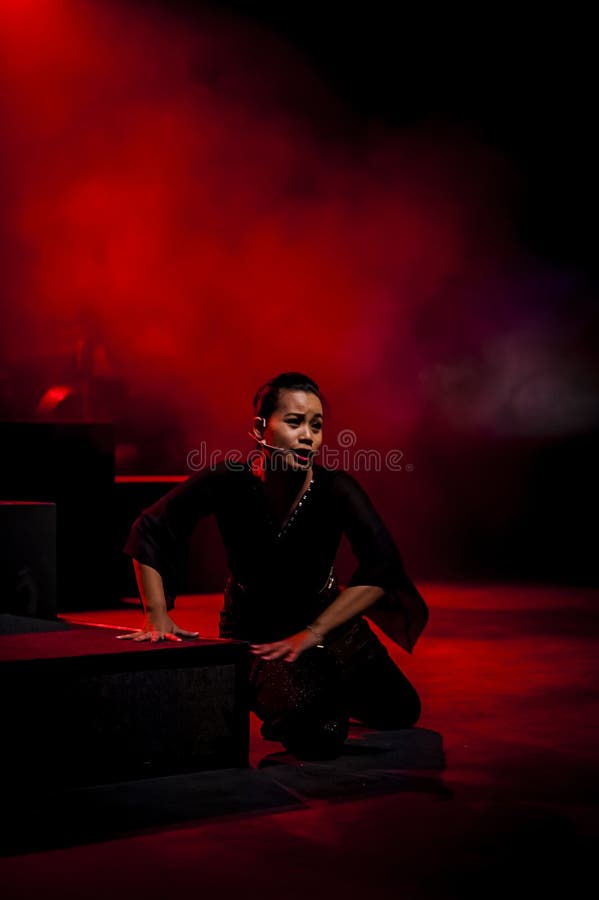 Performing Arts in Dark Studio Editorial Image - Image of entertainment ...