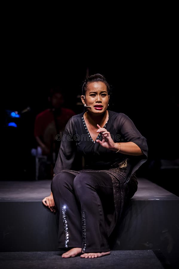 Performing Arts in Dark Studio Editorial Stock Image - Image of drama ...