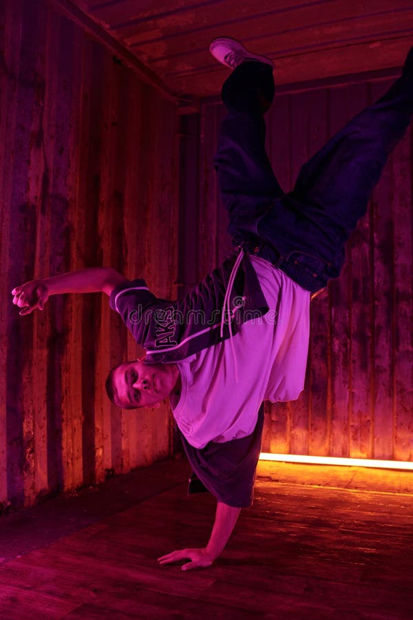 Performing Breakdance Move in Industrial Setting Stock Image - Image of street, strength: 357604841
