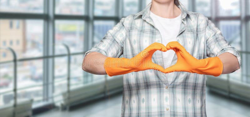 Performing Cleaning Services with Love Stock Image - Image of housework ...