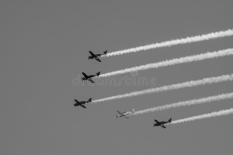 Performing Fighter Planes Flying in Formation Stock Image - Image of ...