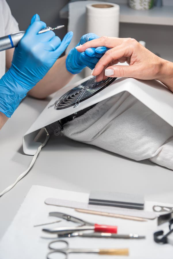 Performing Manicure Work in a Beauty Salon Stock Photo - Image of ...