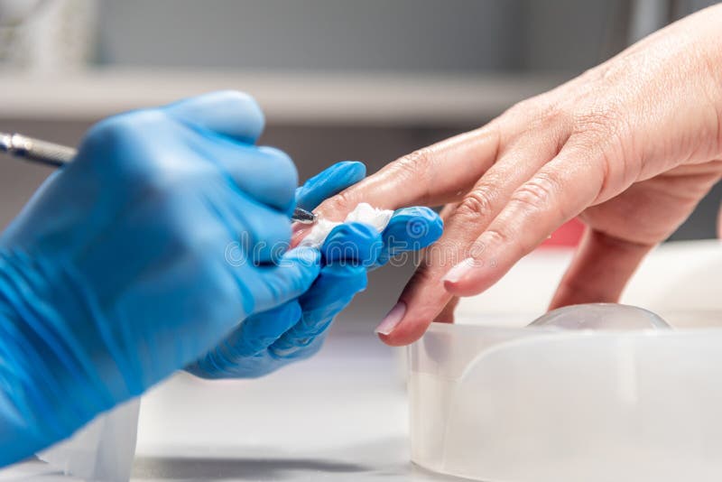 Performing Manicure Work in a Beauty Salon Stock Photo - Image of ...