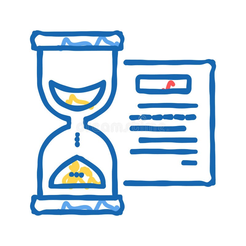 Performing Tasks Time Icon Doodle Illustration Stock Vector ...