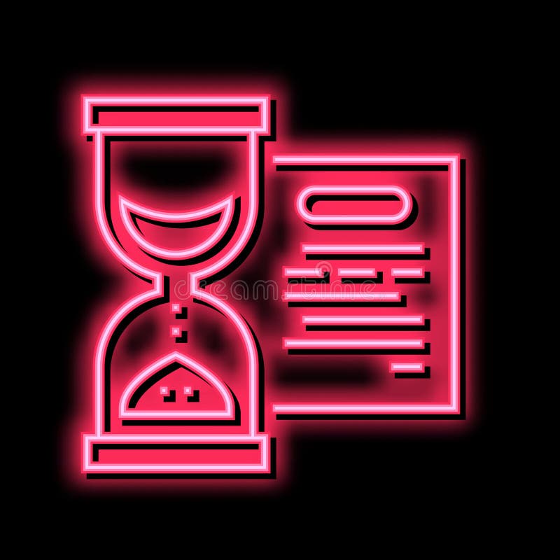 Performing Tasks Time Neon Glow Icon Illustration Stock Vector ...