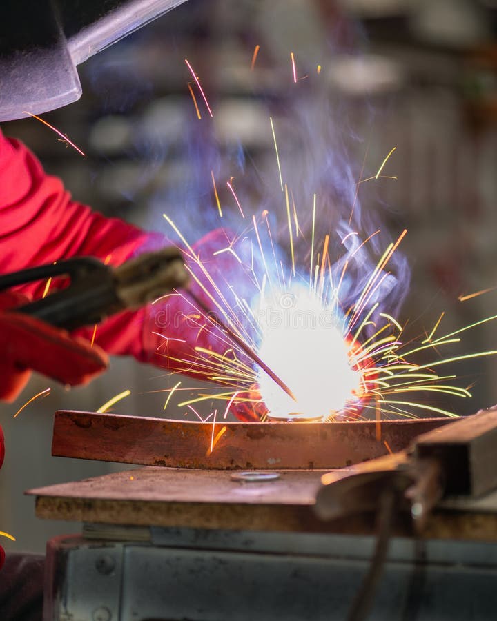 Performing Welding Operations Stock Image - Image of safety, fire ...