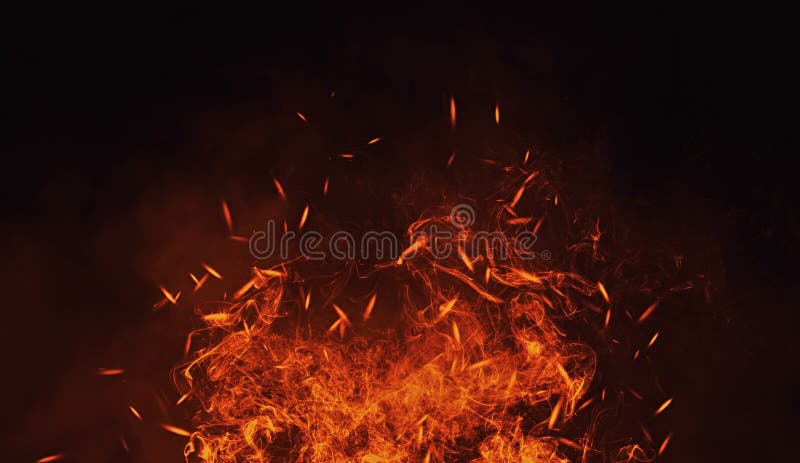 Perftect Flame Texture with Fire Particles Sparkle Embers on Background ...
