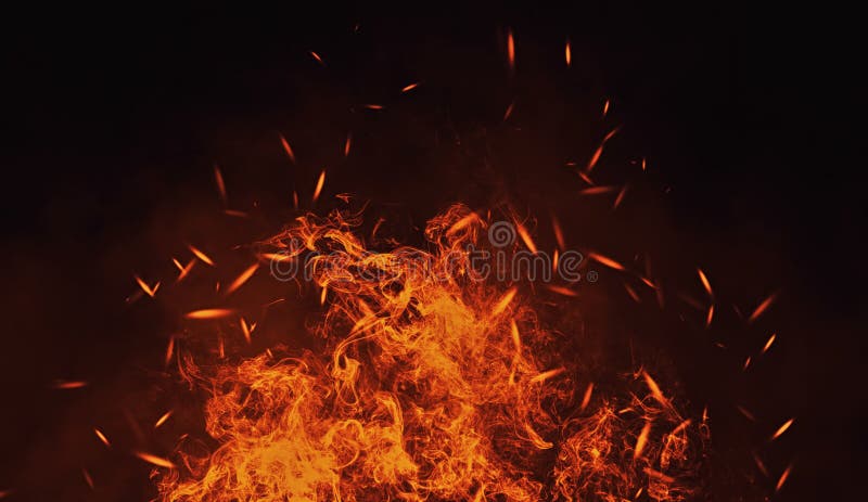 Perftect Flame Texture with Fire Particles Sparkle Embers on Background ...