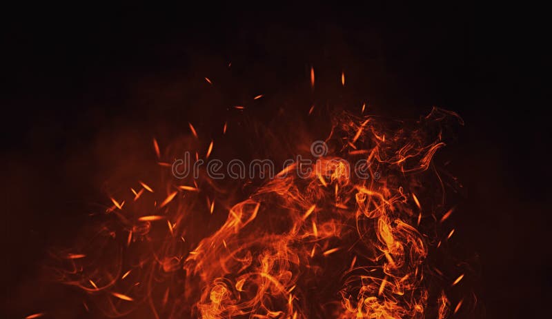 Perftect Flame Texture with Fire Particles Sparkle Embers on Background ...