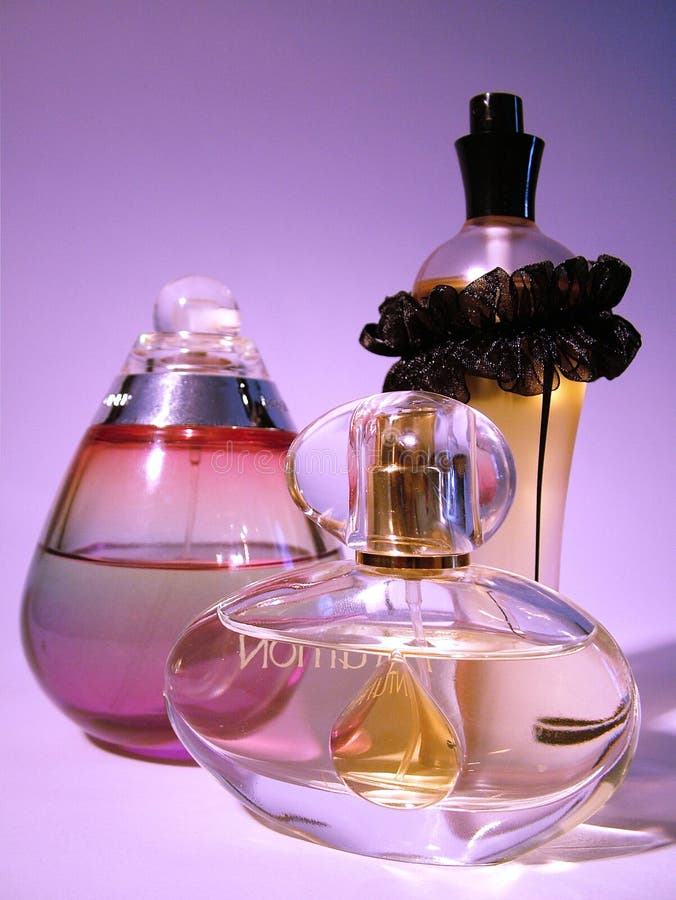 Five perfume bottles stock image. Image of fragrance, nature - 1423679
