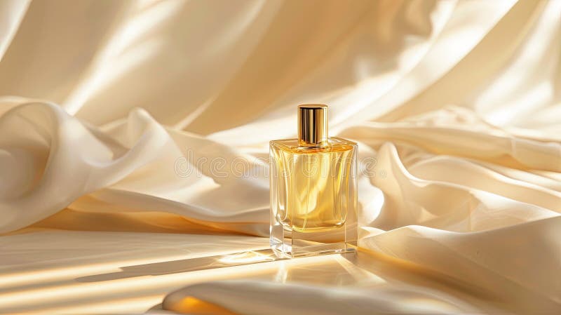 A Perfume for a Ad with a Refined Background, White, Gold Stock ...