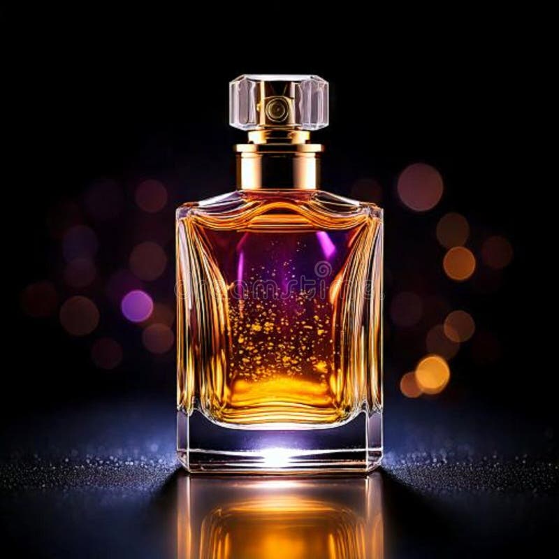 Perfume on a Black Background Isolated, Free Space for Text Generative ...