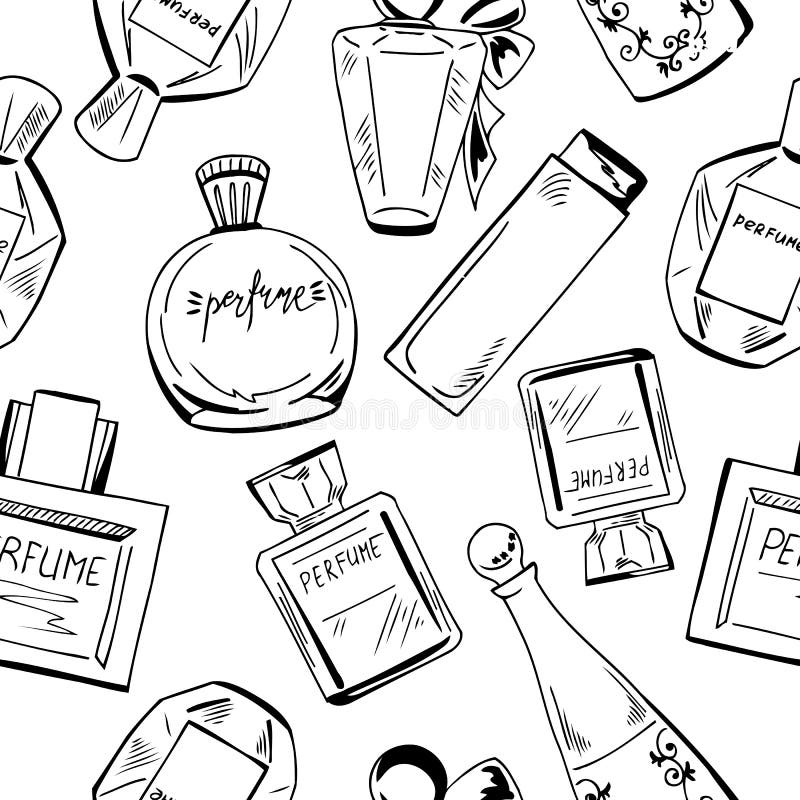 Perfume bottle pattern stock illustration. Illustration of aromatherapy ...