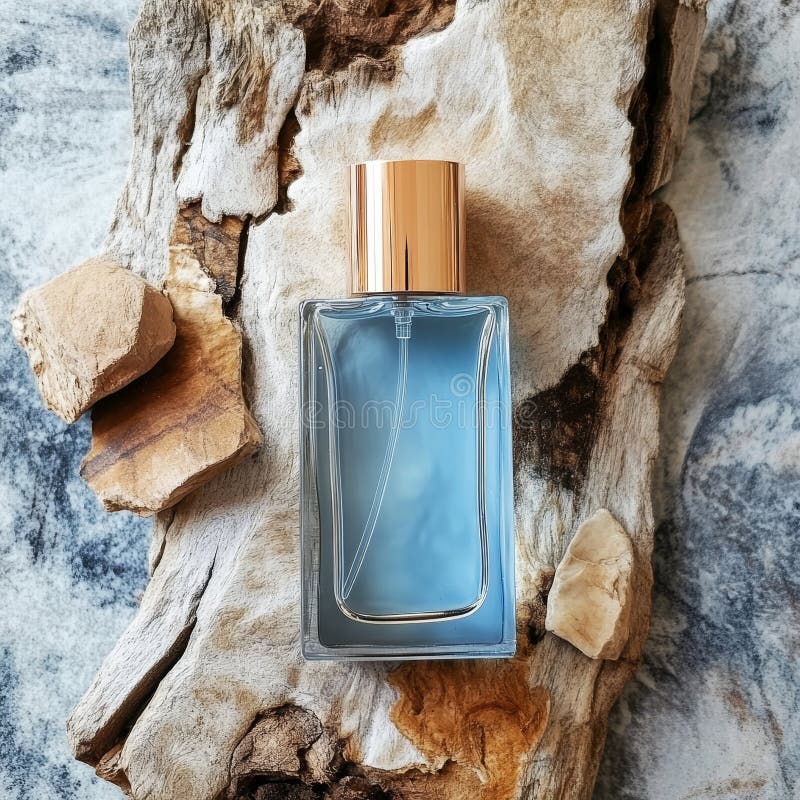 Perfume Bottle on a Background of Wood. 3d Rendering Stock Illustration ...