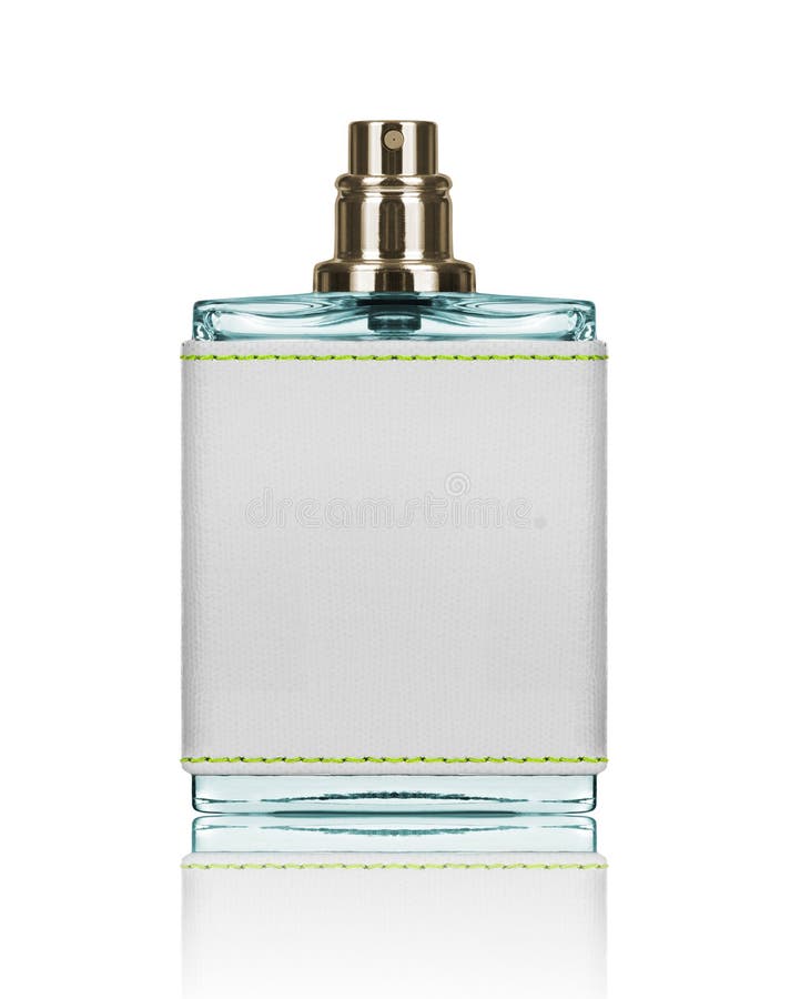 Perfume Bottle with Blank Label Isolated on White Stock Image - Image ...