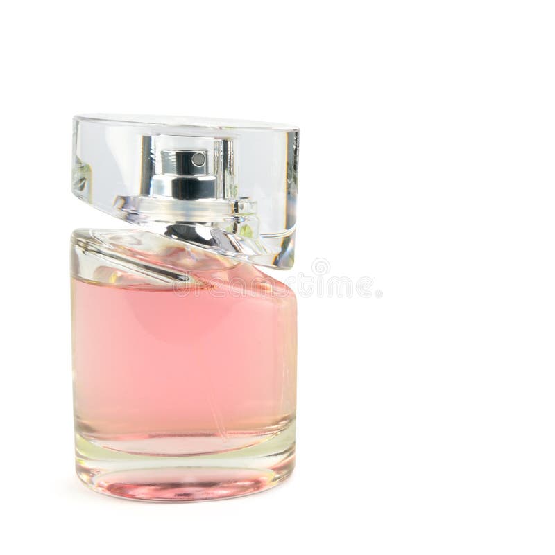 Perfume Bottle with Blank Label, Isolated on White. Free Space for Text ...