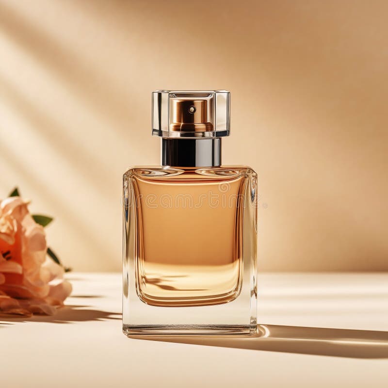 Perfume Bottle on a Clean Light Beige Minimal Background. Generative Ai ...